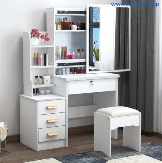 Coiffeuse Moderne avec Grand Miroir et Rangement Spacieux - Disponible ...